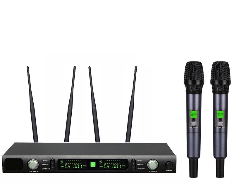 Precision Audio Professional Twin Channel Wireless Microphone UHF Digi